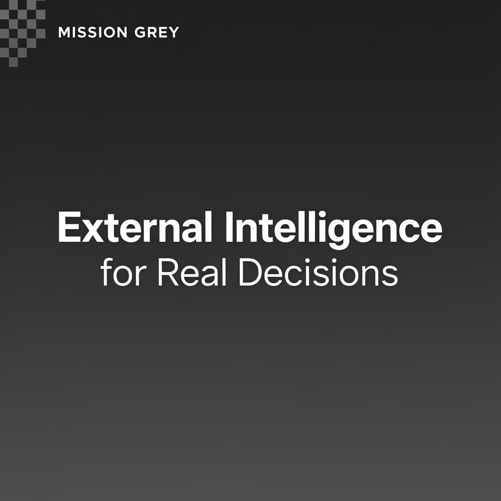 Mission Grey — External Intelligence for Decision-Making